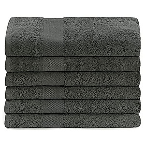 Simpli-Magic 79405 Bath Towels, 25”x50”, Gray, 6 Pack