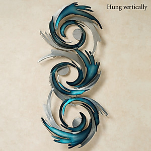 Touch of Class Perfect Storm Metal Wall Sculpture - Blue, Silver - Large Dimensional - Steel - Handcrafted Modern Decor - Abstract Geometric Art - Metallic Contemporary Sculptures for Bedroom