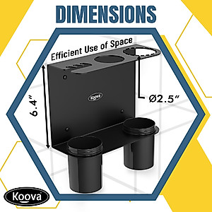 Koova Grease Gun Holder | Tractor Grease Gun Garage Organizer Wall Mount | Includes Removable Drip Cups & Spare Cartridge Holder | Truck & Tractor Accessories | Shop/Garage Wall Organizer | USA Made