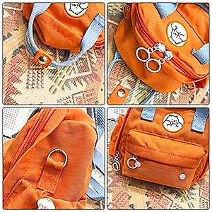 sikiwind Animal Pattern Waterproof Backpacks Women Shoulder Crossbody Bags (Orange)