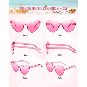 Salfboy 200 Pairs Heart Shaped Sunglasses Heart Sunglasses Bulk Candy Color Plastic Sunglasses Valentines Party Favors