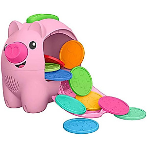Fisher-Price Laugh & Learn Musical Toy Count & Rumble Piggy Bank With Songs And Motion For Baby & Toddler Ages 6+ Months