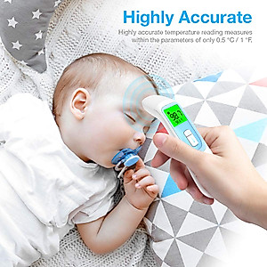 CandyCare Touchless Smart Infrared Thermometer with LCD Digital Screen (3-in-1 Measurement) for Adult and Kid, Temperature Gun Reading Detection on Forehead and Ear (Battery NOT Included)