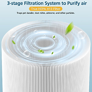 2-pack 511 Replacement Filter, Compatible with Blue Air Blue Pure 511 Air Purifier, True H13 HEPA Filters, and Activated Carbon Filter