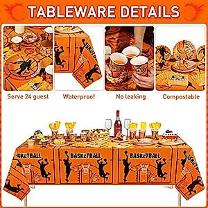 167 Pcs Basketball Birthday Party Decoration Supplies 2 Basketball Theme Tablecloth Basketball Background 52 Basketball Balloons 16 Set Sport Tableware Plates Cups Napkins for Kids Boys Party Decor