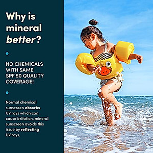 Bada Boom Mineral Translucent Sunscreen Powder, Brush on SPF 50 for Kids and Sensitive Skin