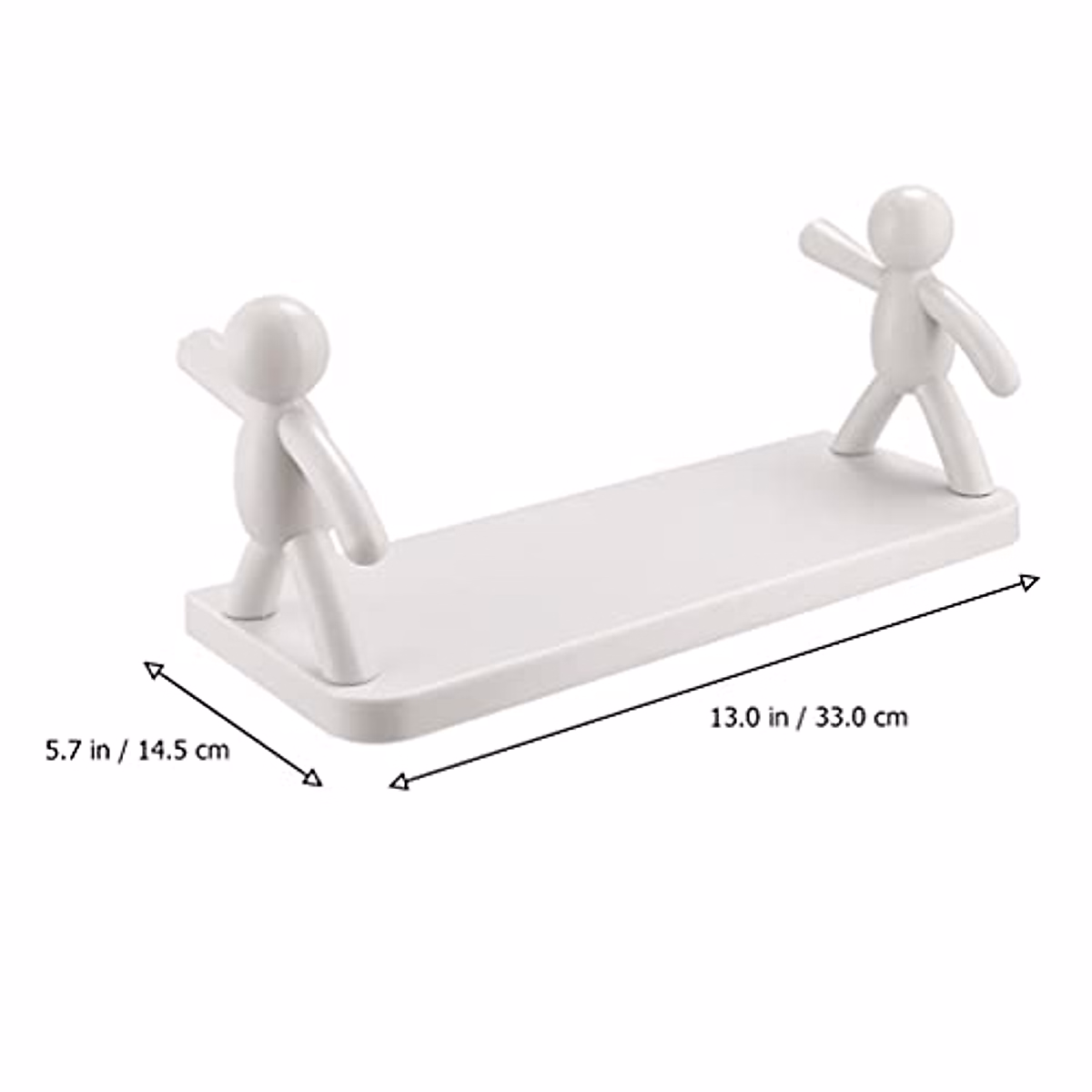 DOITOOL 2pcs Floating Shelves Wall Mounted Figure Ledge Display Plastic Wall Shelf Stick On Damage Free Removable Hanging Rack Wall Decor for Kitchen Bathroom Living Room