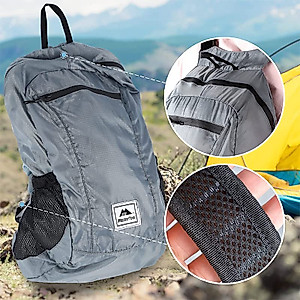 MasterTool Hiking Daypack, Water Resistant Lightweight Packable Foldable Backpack for Travel Camping Outdoor, Black, (291-2243-06), 20L