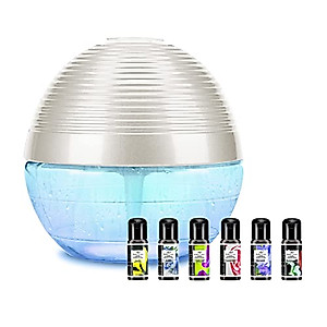 ap airpleasure Water-Based Purifier Air Washer, Revitalizer with 6 Colorful lights- Plus Lavender, Aqua Lily, Bulgarian Rose, English Violet, Jasmine & Camellia, Water Hyacinth, 15ml Each