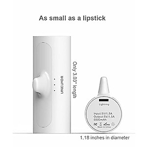 Mini Portable Charger Built in Cable 5000mAh Power Bank Ultra-Compact Battery Pack Phone Charger Portable Fast Charging Compatible with iPhone 14/14 Pro Max/13/13 Mini/13 Pro Max/12/12 (White)