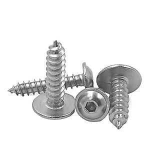 CHANWA 10pcs 304 Stainless Steel Pan Head Hexagon Socket Pad Self-Tapping Screws with Round Head Hexagon Socket Pad Hexagon Socket Screws (Size : M5*12)