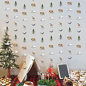 Sursurprise Adventure Party Decorations, 8Pcs Adventure Garlands Mountain Tree Hanging Streamer, Let The Adventure Begin Forest Woodland Party Supplies for Baby Shower Birthday