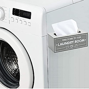 UCUDI Magnetic Dryer Sheet Dispenser Laundry Softener Sheets Holder Cover Box Farmhouse Laundry Room Wall Art Decor