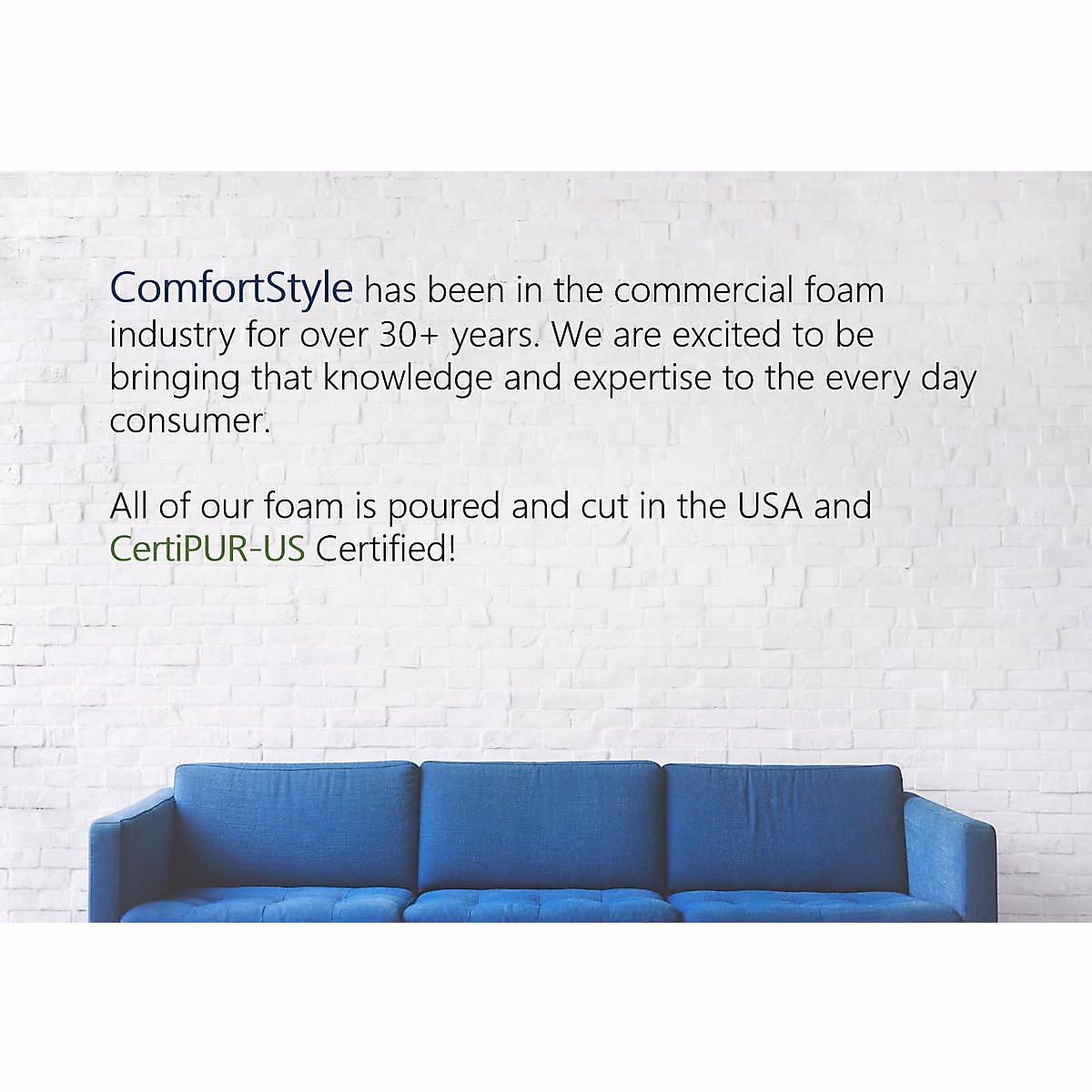 ComfortStyle Replacement Seat Cushion Upholstery Foam Pad for Sofa or Dining Chair, 2" x 24" x 82" CertiPUR-US Certified, Extra Long