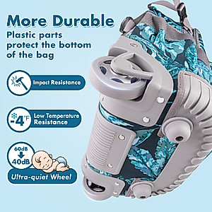 Tilami Rolling Backpack 19 inch Wheeled LAPTOP Boys Girls Travel School Student Trip, rainforest