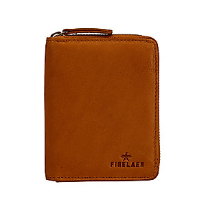 FINELAER Women Mustard Leather Small Wallet With Coin Pocket