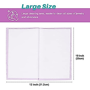 CATIFLIN 3pcs Multi-Layer Jewelry Cleaning Cloth, Large Polishing Cloth, 100% Cotton Jewelry Cleaning Cloth for Gold, Silver and Platinum Jewelry (Purple, 10"X12")