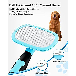 Glendan Dog Brush & Cat Brush- Slicker Pet Grooming Brush- Shedding Grooming Tools(Blue)