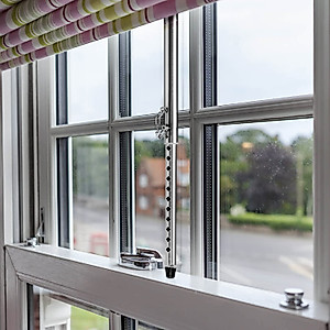 TURBRO Adjustable Window Security Lock Bar, Sliding Door Jammer, Extendable from 15.5" to 29" for Sliding Windows with AC Unit Installed, Stainless Steel