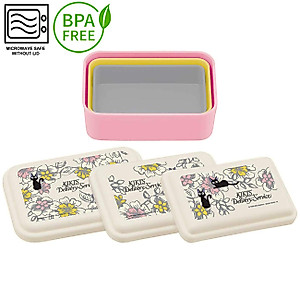 Skater Kiki's Delivery Service Food Storage Container with Lids 3pc Set - Authentic Japanese Design - Durable, Dishwasher Safe - Jiji Elegance
