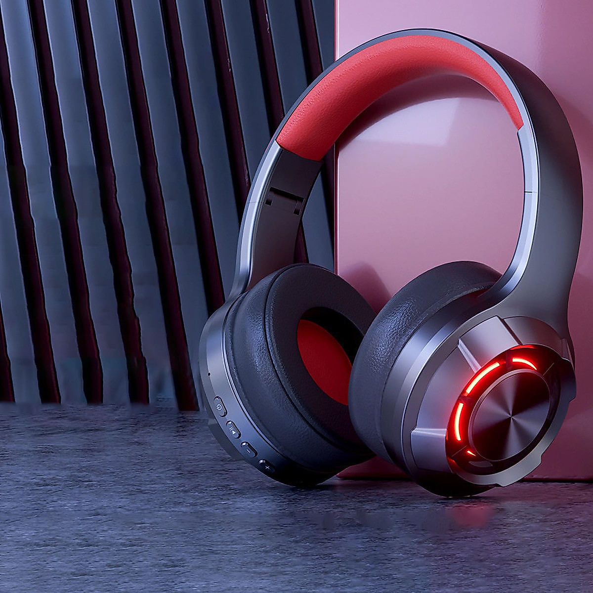 MORESEC Headphones Bluetooth Wireless Over Ear, Stereo Cotton HiFi Stereo Foldable Lightweight Headset Comfortable Protein Earpads, Long Battery Life for Travel/Work