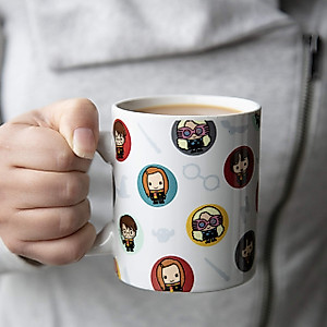 Harry Potter Coffee Mug, 11oz - Cute Chibi Character Design - Officially Licensed Merch - Christmas Stocking Stuffer Gift for Kids, Teens & Adults Who Love The Books & Movies - Ceramic