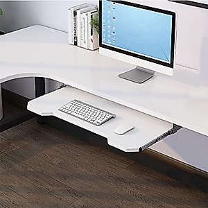 Computer Desk Keyboard Tray Shelf - Under Desk Sliding, Wooden Desk Extender Tray 54/60/70 cm, with Slide, Pull Out Keyboard Platforms Keyboard Drawer Height Adjustable
