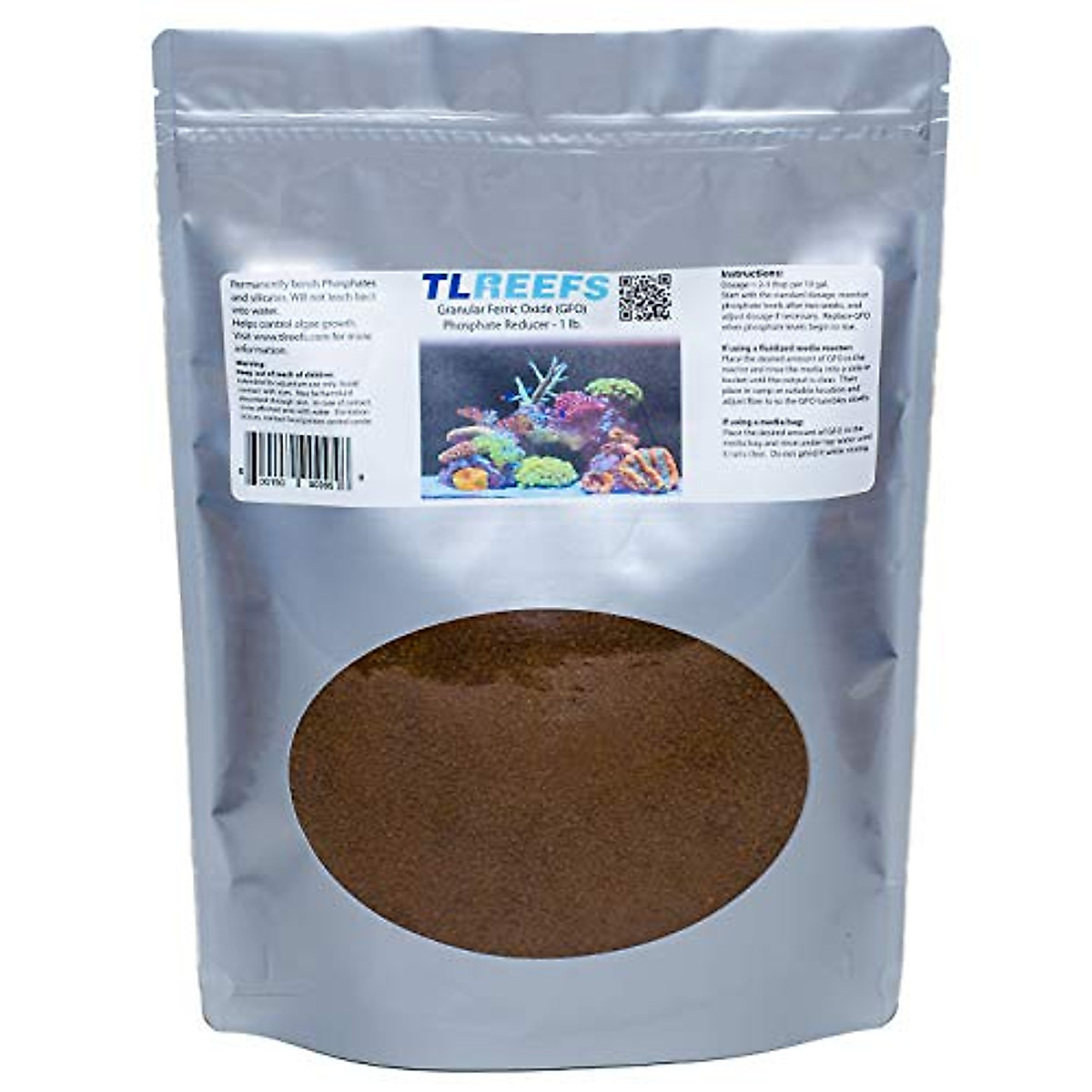 GFO Phosphate Remover, Granular Ferric Oxide, for Saltwater Aquariums (1lbs)