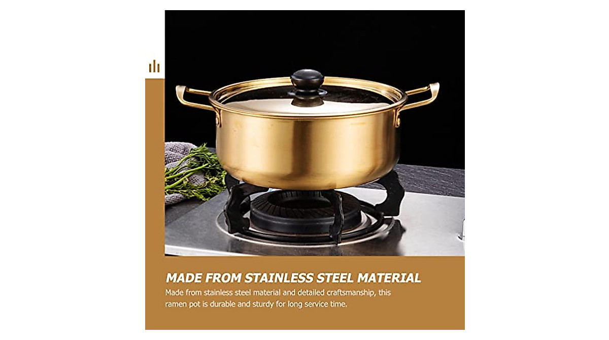 Luxshiny Gold Stainless Steel Noodle Pot - 18cm