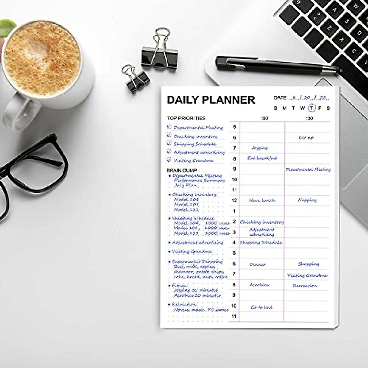 Tiankool To Do List Notepad - Daily To Do List with Priorities, Hourly Scheduler and Notes - Daily Planner Notepad for Work, Study, Appointments, 60 Tear Off Sheets Planning Pad, 7x10 Inch