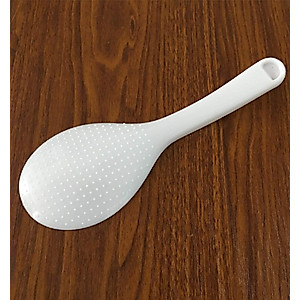 AKOAK 2 Pcs Rice Spoon White Transparent Plastic Rice Spoon Thick Meal Spoon Non-Stick Pan Efficient Flexible Household Kitchen Necessities