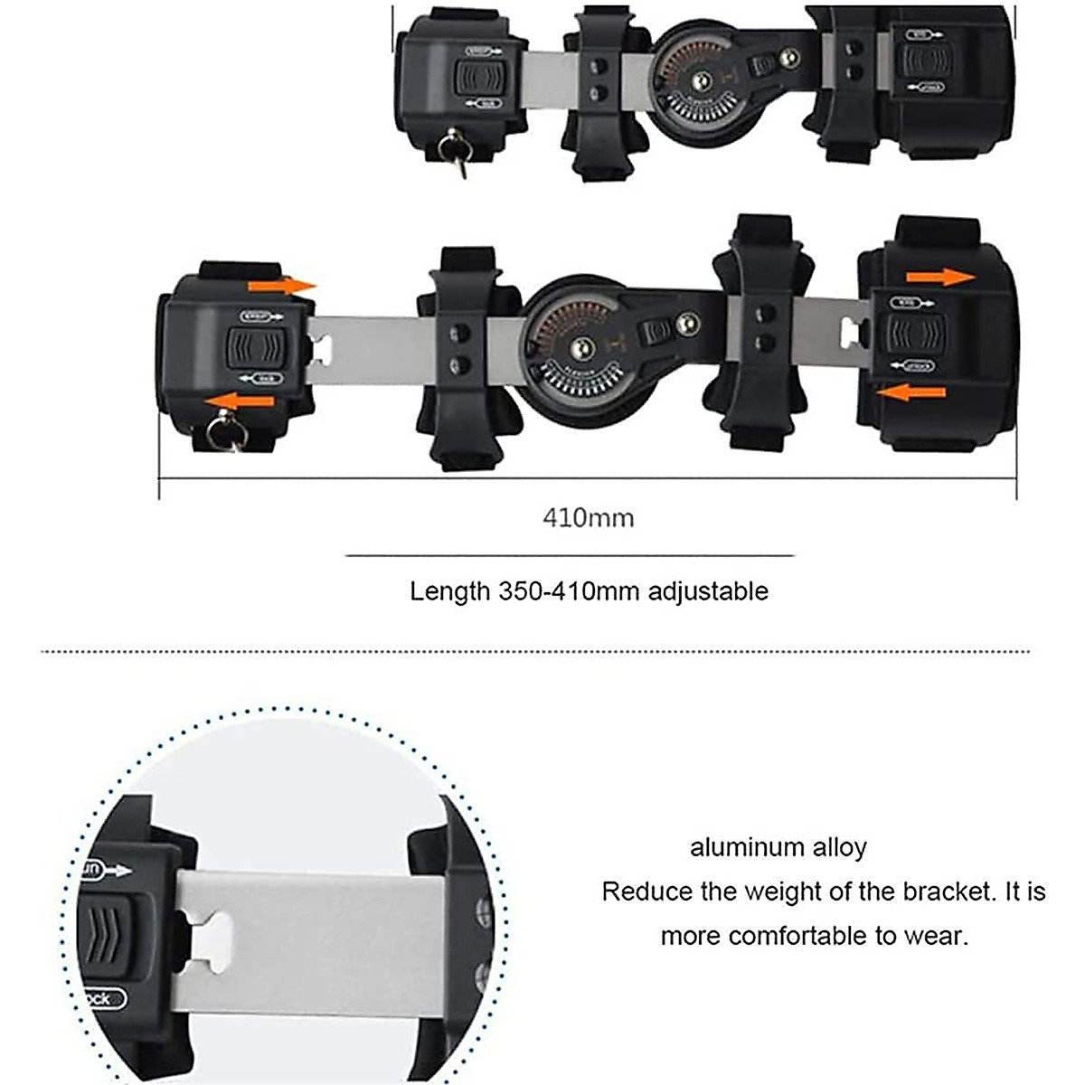Hinged Elbow Brace, Hinged Support Sling Stablizer for Dislocated Arm, Adjustable Post OP Elbow Brace Stabilizer Splint Arm Injury Recovery Support After Surgery (Left)