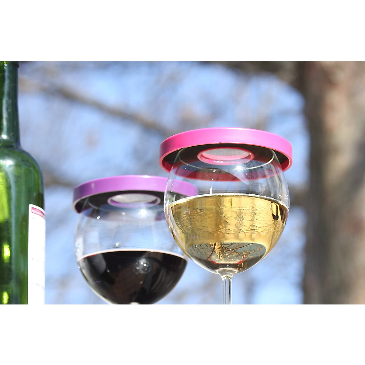 Wine Tapa Drinking Glass Covers-Keep Bugs Away from Wine Glasses Outdoors - Use as Cover for Coffee Mugs, Soda Cans, and Drinking Glasses, Set of 6 No Spill Covers (Verona)