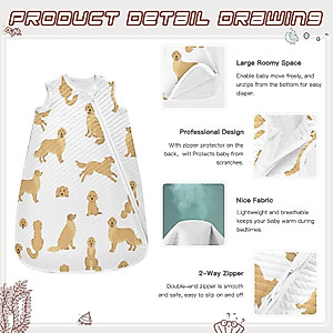 Golden Retriever Dogs Adult Goldies and Puppy Set Baby Sleeping Bag,Baby Wearable Blanket,Toddler Sleep Sack,Sleep Suit for Infant Newborn Babies 0-6 Months