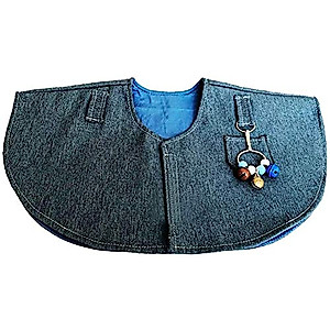 Parrot Anti-Scratch Shoulder Protector Multi-Purpose Bird Shoulder Shawl Bird Diaper Pad for Parakeets Cockatiels Conures Macaws Finches Lovebird Hang Bird Anklet & Toys (Shoulder Protector-Blue)