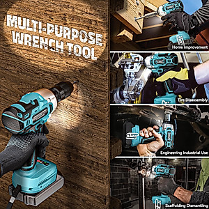 DIYtoolifz Cordless Impact Wrench for Makita 18v Battery: 250Ft-lbs(340N.m) 3/8 inch Brushless Electric Impact Gun, 2400RPM High Torque Impact Driver, Power Impact Wrench, Bare Tool Only
