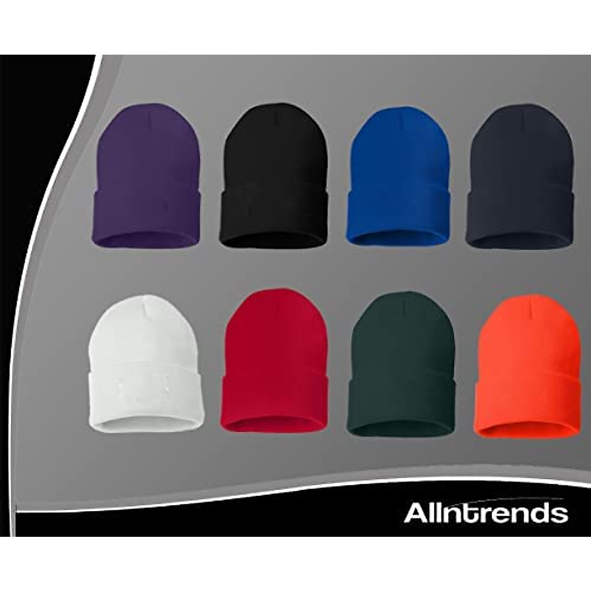 ALLNTRENDS Pizza Slut Embroidered Beanie Warm Hat Winter Cap Adult Graphic Beanies (Navy Blue)