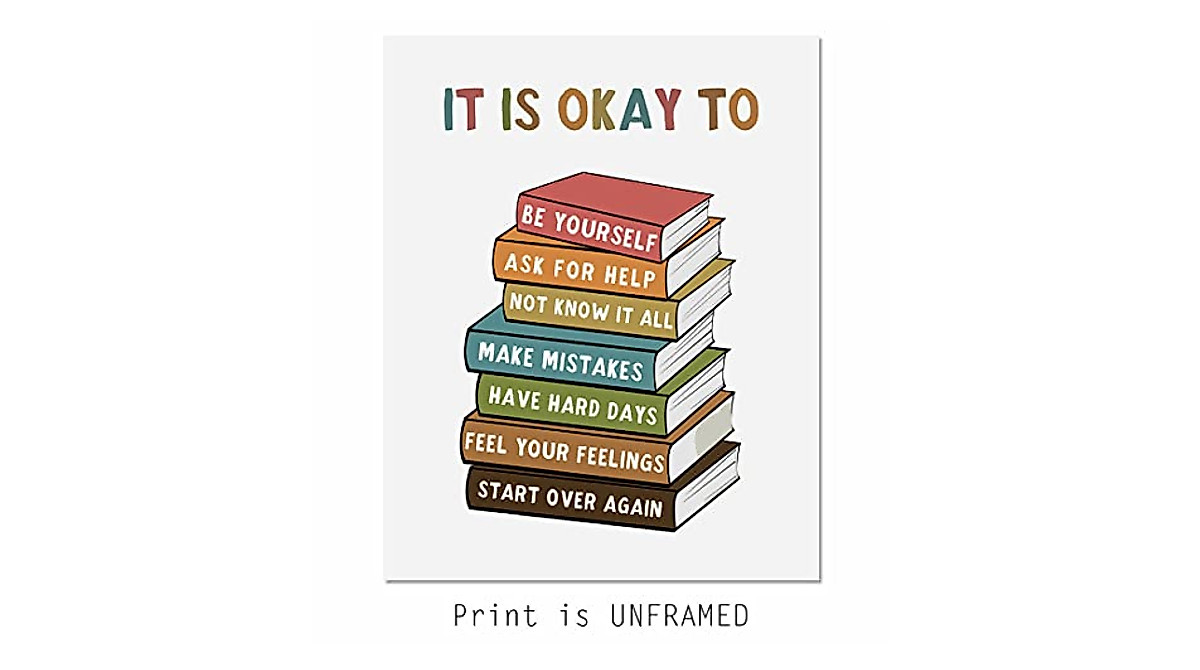 It Is Okay To Feel Classroom Poster - Uplifting Boho Wall Art