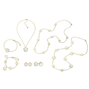 BIJOUX BOBBI [Gift Packaging Mother of Pearl Fashion Collection Jewelries (A3542EGM GOLD 18MM MOP)