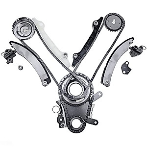 A-Premium Engine Timing Chain Kit W/Tensioner [fits SOHC, 6Cyl 3.7L] Compatible with Dodge Dakota, Durango, Nitro, Ram 1500 & Jeep Grand Cherokee, Commander, Liberty & Mitsubishi Raider & Ram Dakota