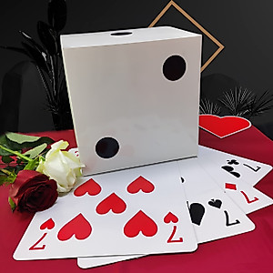 6 Pcs Dice Favor Boxes 8 x 8 x 8 Inch dice Boxes Bulk for centerpieces Casino Party Decorations Game Night Decorations Casino Themed Party Goodie Boxes Gift Box (Black, White, Red)