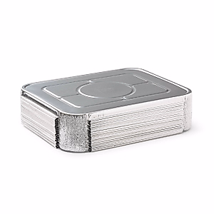 (35 Pack) Premium Lids for Chafing Pans 9" x 13" Half Deep Pans l Top Choice Disposable Heavy Duty Aluminum Foil Tin Pan Lid Perfect for Roasting Potluck Catering Party BBQ Baking Cakes Pie