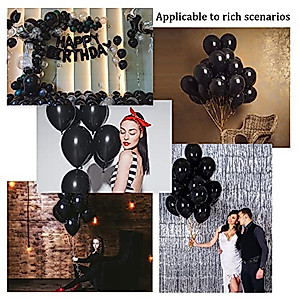 100PCS Black Balloons 12 Inches Latex Premium Quality Black Themed Balloons, Black Balloon for Birthday Party, Wedding Decorations, Baby Shower Graduation, and Graduation Decorations