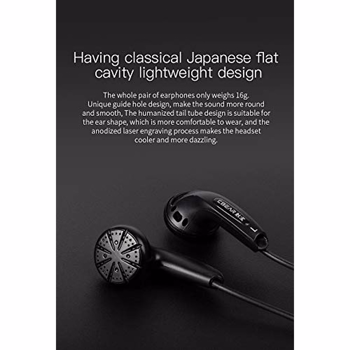 Kinboofi KBEAR Stellar Lightweight Stereo Earbud Headphones, Classic Style Earbud Black Earphone Wired Headset (Clear Black NO Mic)…