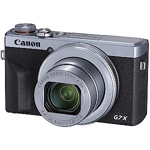 Canon PowerShot G7 X Mark III Camera w/ 1 Inch Sensor & 4k Video - Wi-Fi & Bluetooth Enabled (Silver) & LED Video Light, 64GB Transcend Memory Card, Extra Battery + Accessory Bundle (Renewed)