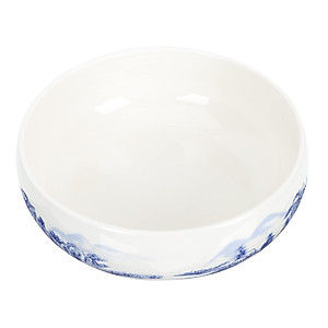 Hemoton Large Round Succulent Planter Pot Blue and White Porcelain Plant Pot Ceramic Flowerpot Hydroponic Plant Container Glazed Ceramic Bonsai Pots Narcissus Water Lily Bowl, A