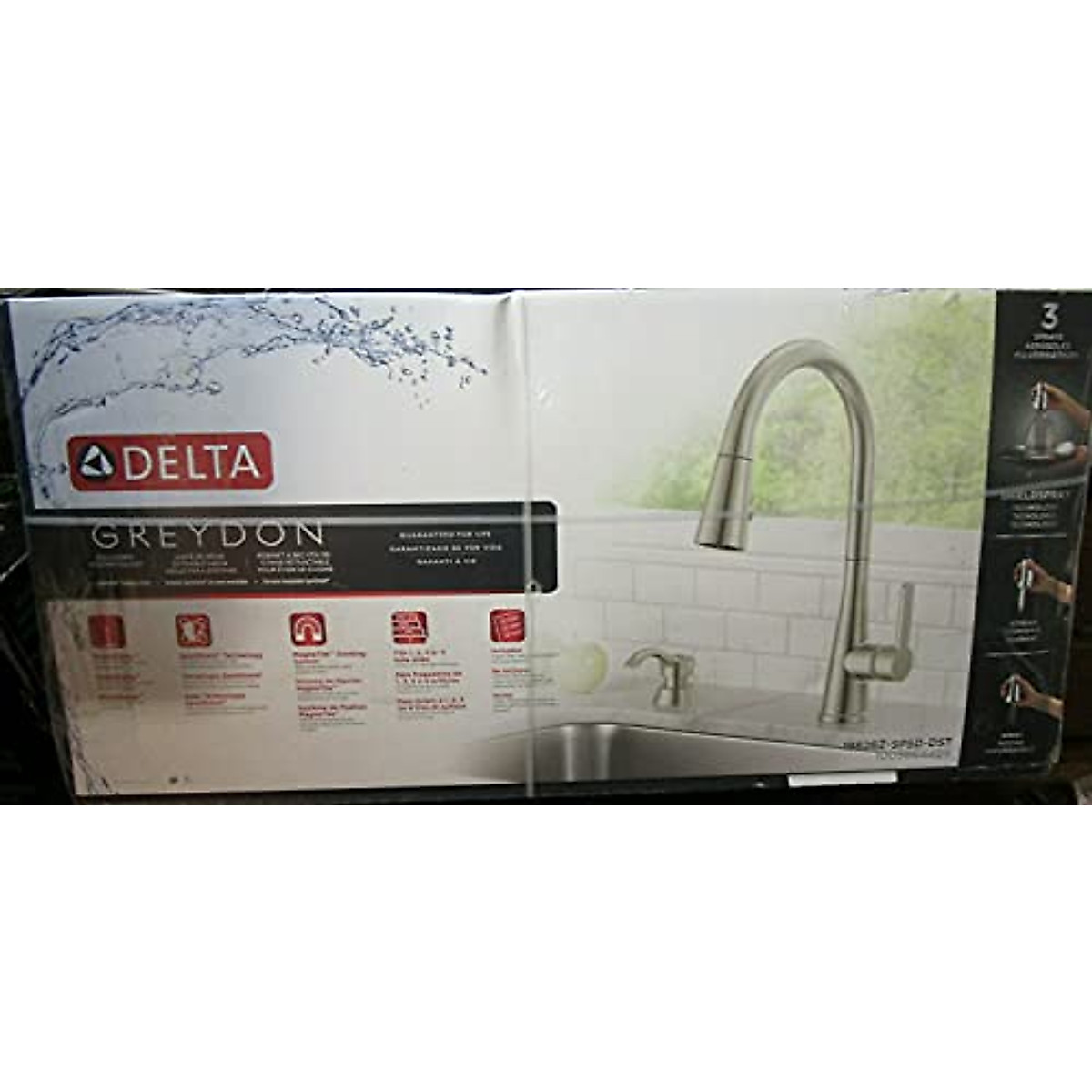 Greydon Single-Handle Pull-Down Sprayer Kitchen Faucet with ShieldSpray and Soap Dispenser in SpotShield Stainless Steel