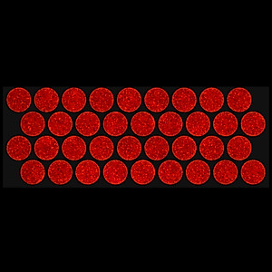 LiteMark Reflective Red 1 Inch Circle Sticker Decals for Helmets, Bicycles, Strollers, Wheelchairs and More - Pack of 36