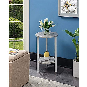 Convenience Concepts Graystone 31 inch 2 Tier Plant Stand, Faux Birch/White