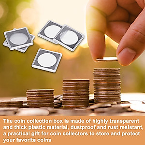 Yuecoom 10PCS 49mm Clear Coin Capsules, Silver Dollar Coin Holder, Coin Holders for Collectors, Plastic Coin Case with Adjustable Gasket Organizer Box for Morgan Silver Dollar